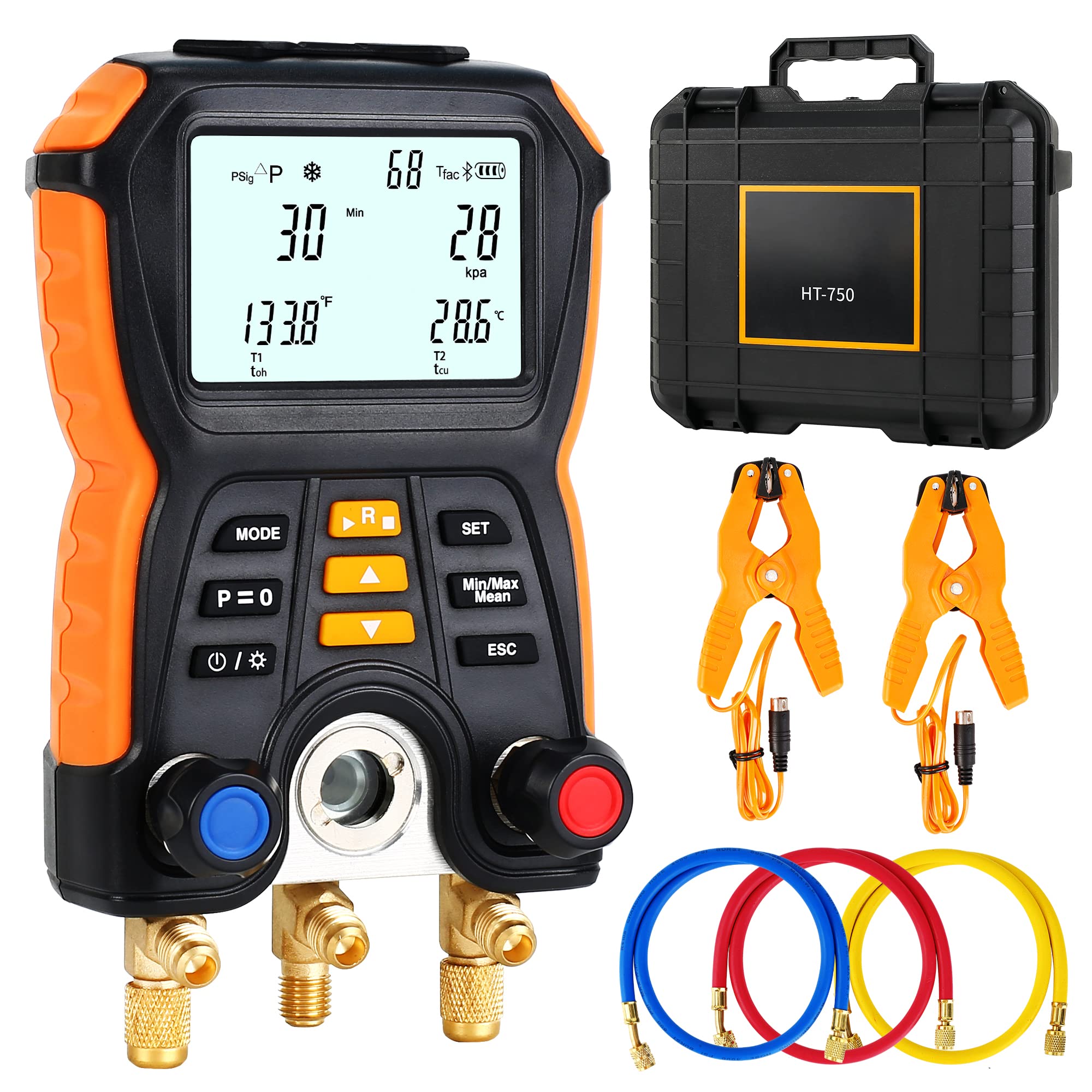 Mua URPRO Digital Manifold Gauge Meter Set, Vacuum Pressure Temperature ...