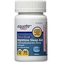 Amazon.com: Equate - Sleep Aid 50 mg, Maximum Strength, 96 Softgels ...