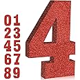 Amazon.com: TONIFUL 8 Inch Red Glitter Number 4 Table Centerpiece 0-9 ...