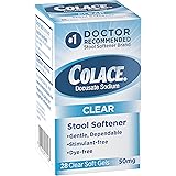 Amazon.com: Colace Clear Stool Softener, 50mg Soft Gels 28 Count ...