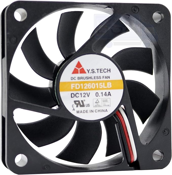 Fan 60mm 60x60x15 Y.S.Tech FD126015LB Cooling 12V 3 Pin 3 Wires ...
