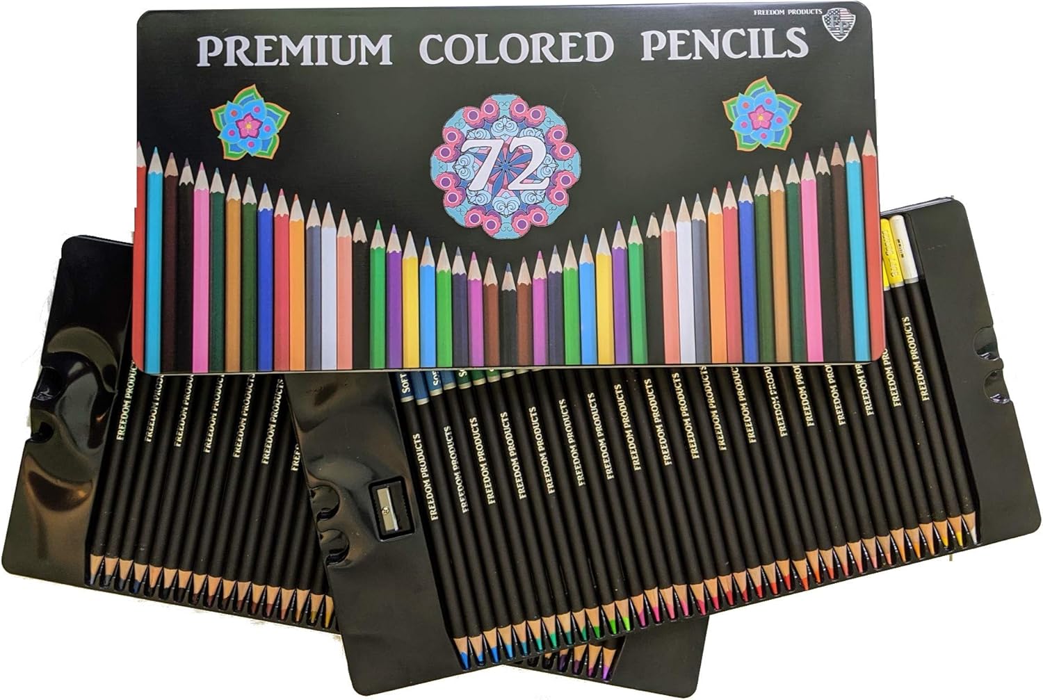 Amazon.com: Freedom Products-72 Colored Pencils Set in Storage Tin with ...