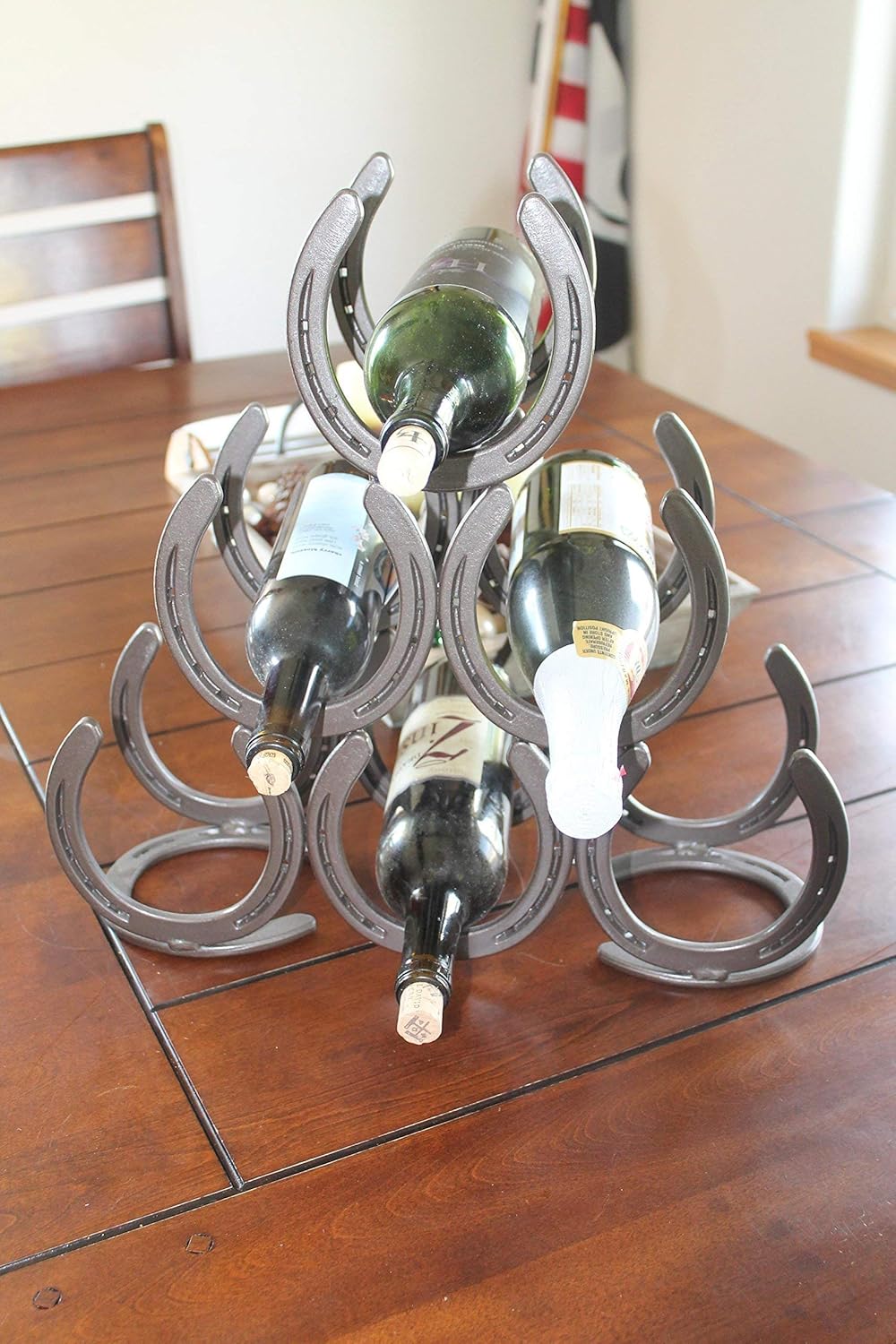 Amazon.com: Horseshoe Wine Rack 6 Place Pyramid: Handmade
