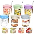 Amazon.com: Xyptorix 6 Pack Overnight Oats Containers with Lids and Spoons, 16 oz Mason Jars ...