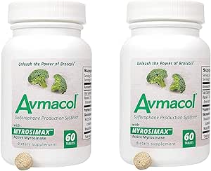 Amazon.com: AVMACOL® (120) 2 Bottle Value Sulforaphane Supplement with Myrosinase : Health ...