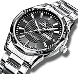 Mens Chronograph Stainless Steel Watches Men Sports Waterproof Date ...