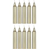 Amazon.com: Mega Candles 20 pcs Unscented Gold Mini Taper Candle, 4 ...