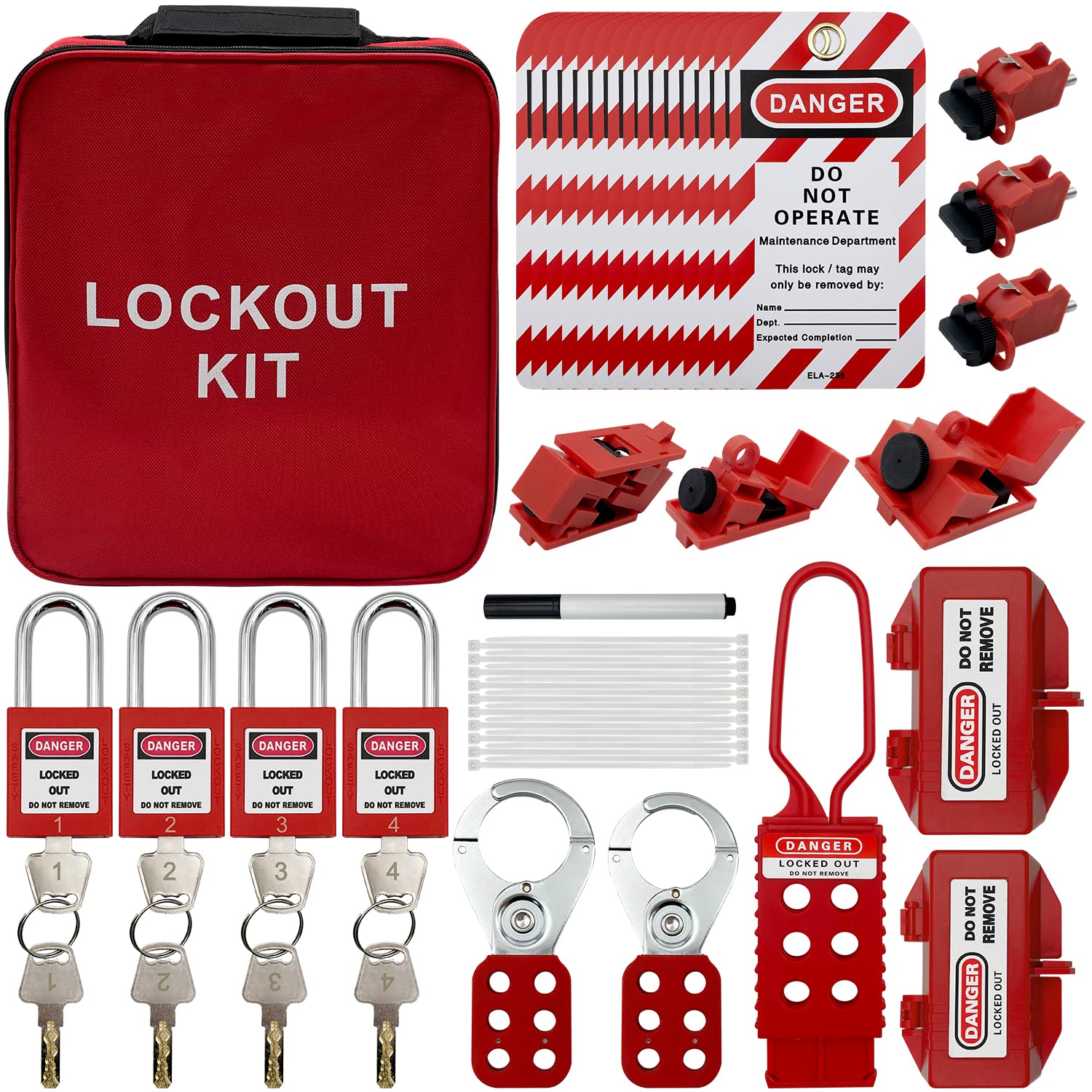 Mua Lockout Tagout Kit Electrical Loto - Clamp-On Circuit Breaker Lockout, Group Lockout Hasps ...
