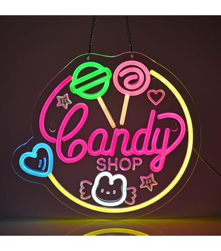 Large Candy Decor Candy Neon Sign For Wall Decor Candyland Party ...
