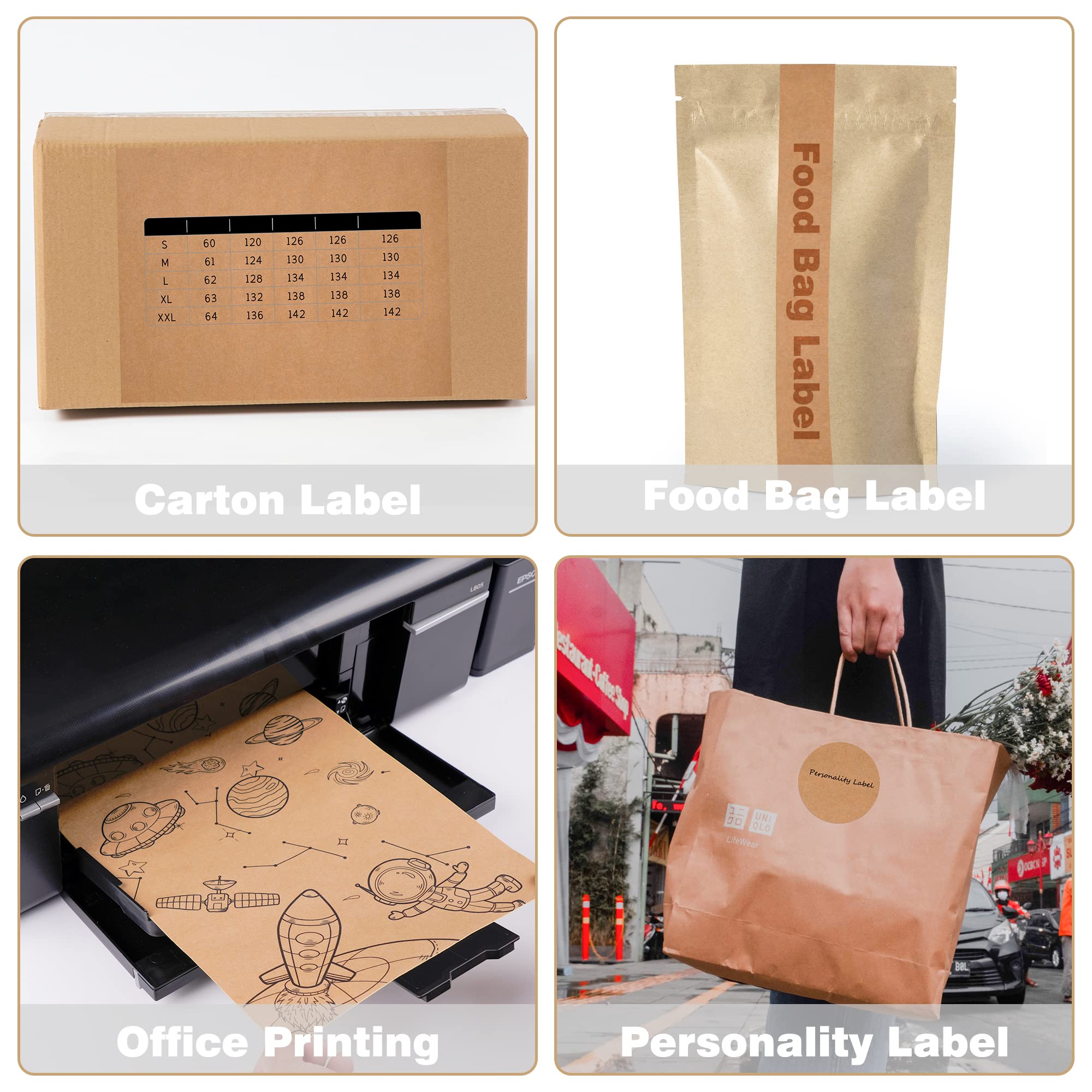 Mua Kraft Sticker Paper Labels,Full Sheet Printable Sticker Letter ...