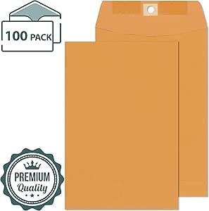 Amazon.com : EnDoc 6X9 Clasp Envelopes – with Clasp Closure & Gummed Seal – 28lb Heavyweight ...