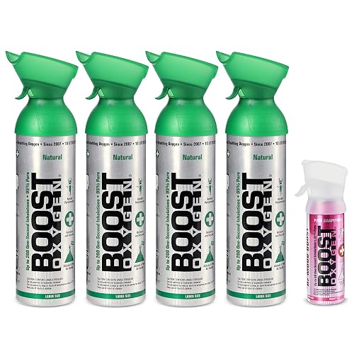 Boost Oxygen Canned 4 Portable 10 Liter Natural Oxygen Canister Bottle ...