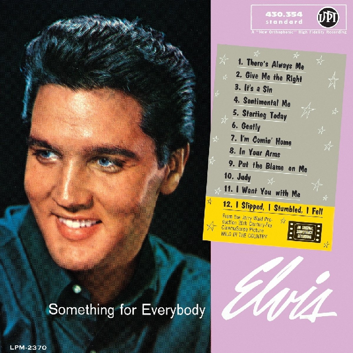 Something for Everybody-LP 30cm Vinyle Rose 180 Grammes : Elvis Presley ...