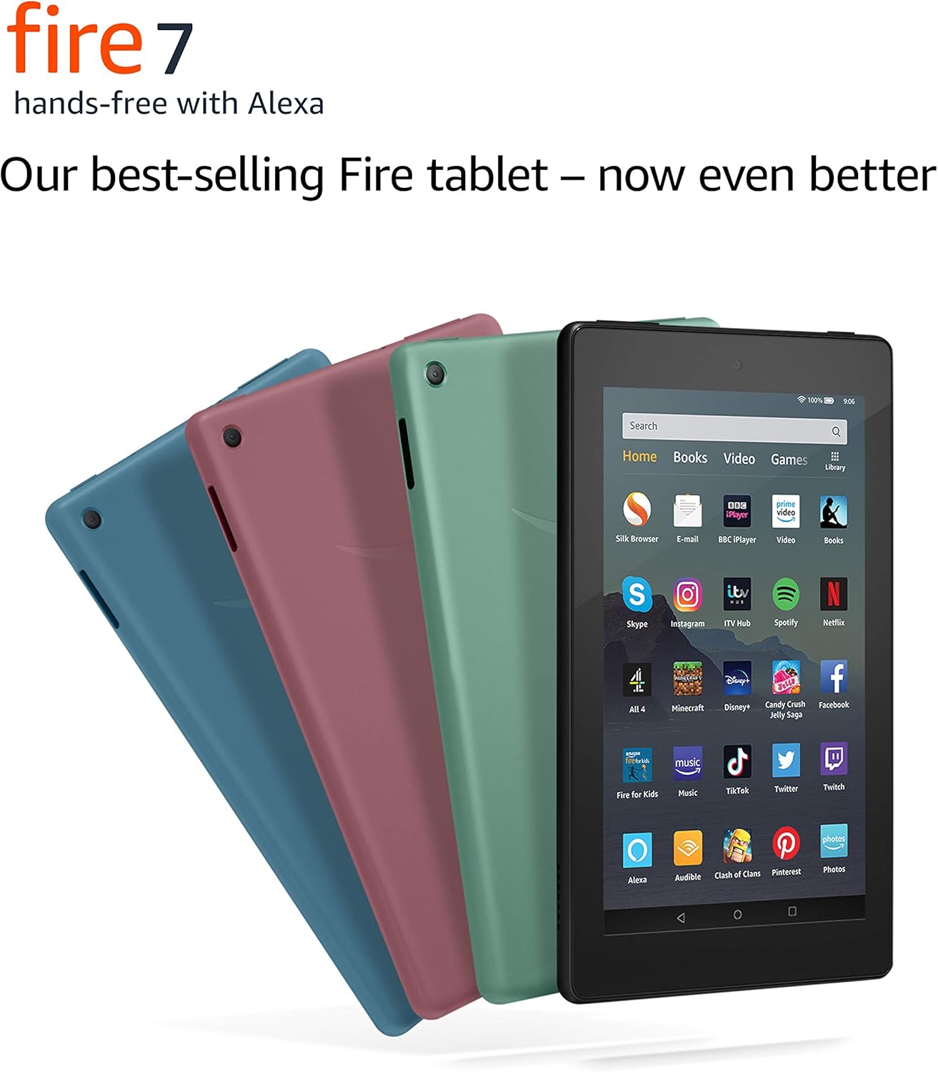 Fire 7 Tablet | 7" display, 16 GB, Black without Special Offers: Amazon ...