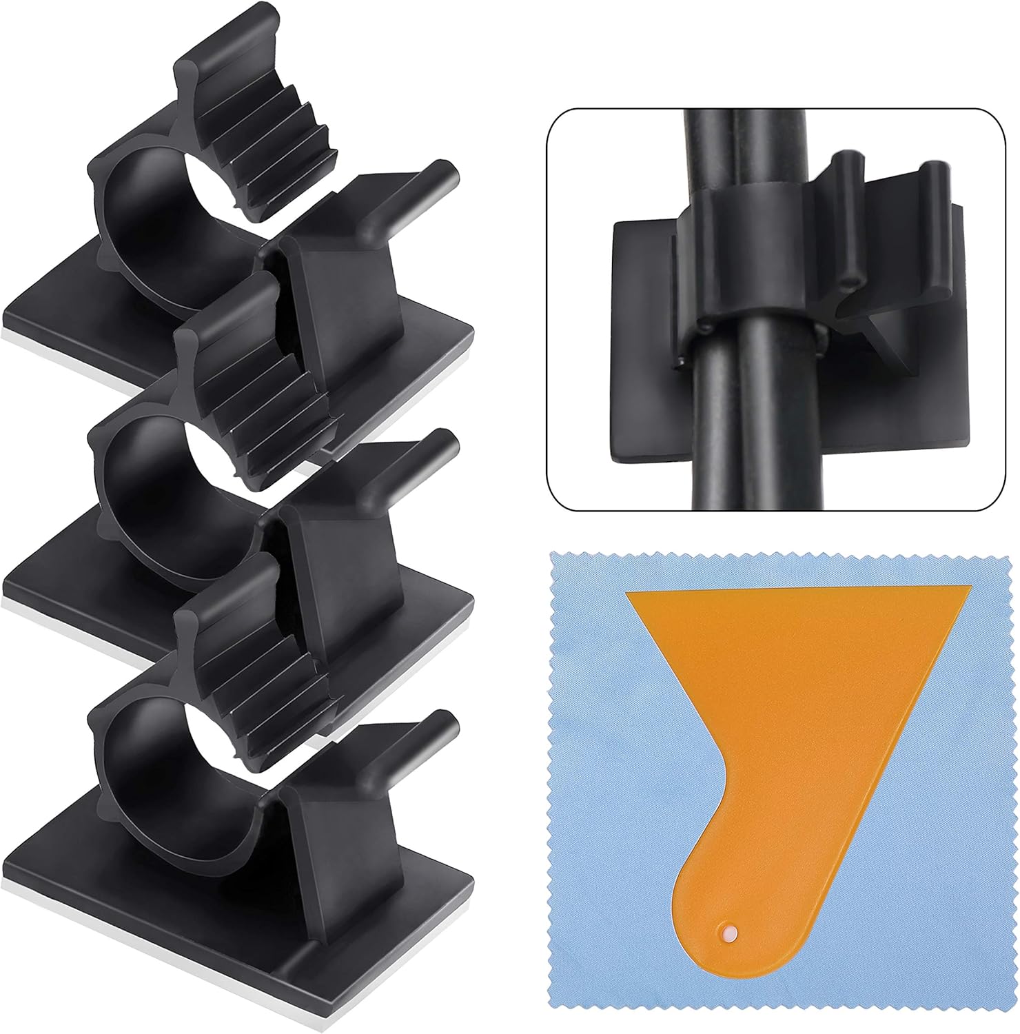 100PCS Adjustable Cable Clips Premium Adhesive Nylon Wire Clamps Cable ...