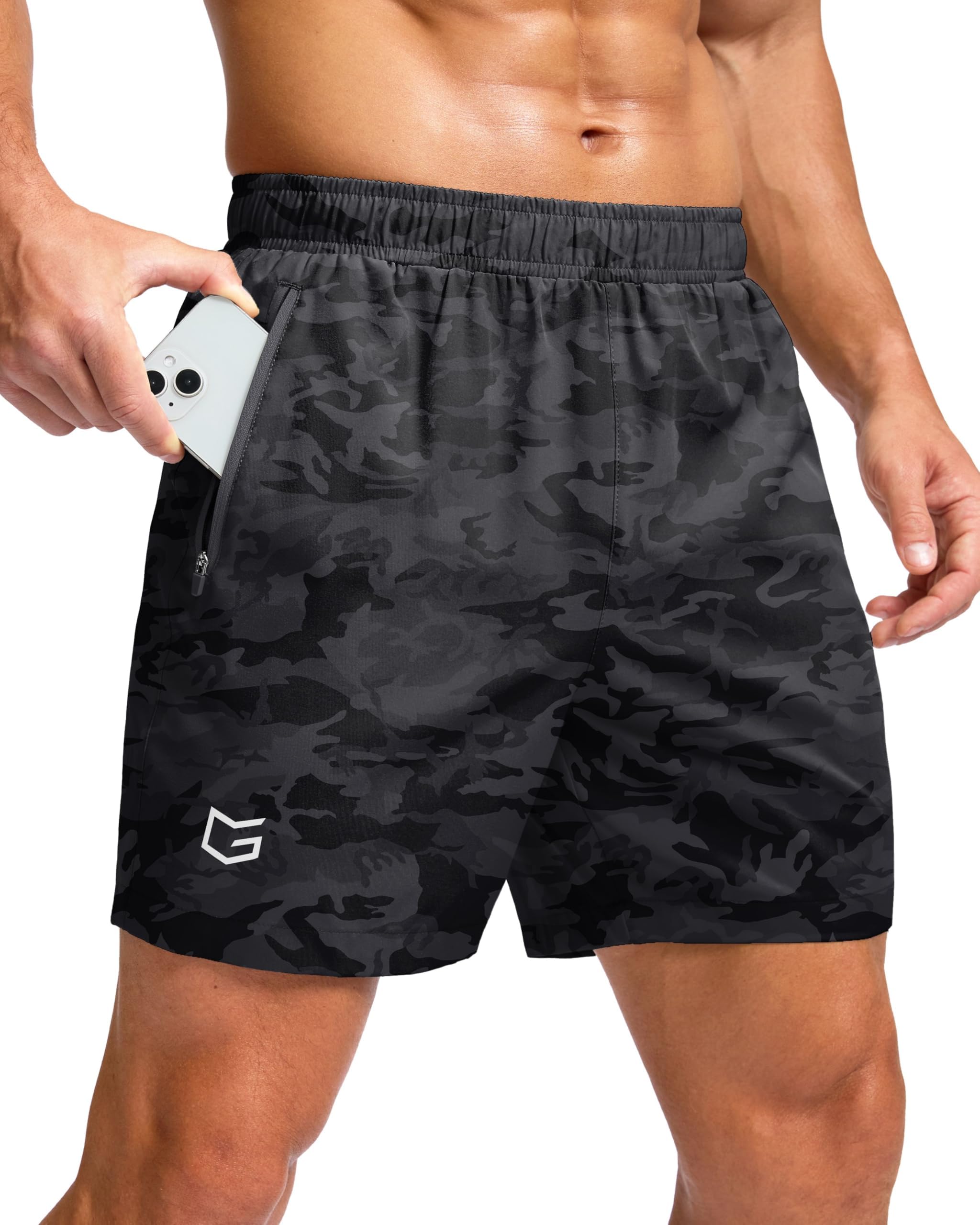G Gradual Men's Athletic Running Shorts with Zipper Pockets Quick Dry 7 ...