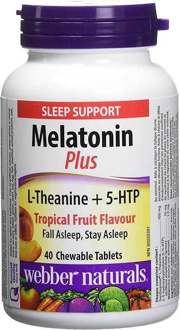 Webber Naturals Melatonin Plus, L-Theanine And 5-Htp, 1.5 Mg (100Mg ...