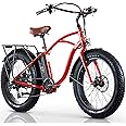 Amazon.com : Elevate Cabo Beach Cruiser Electric Bike for Adults - 24”x4” Fat Tire Electric Bike ...