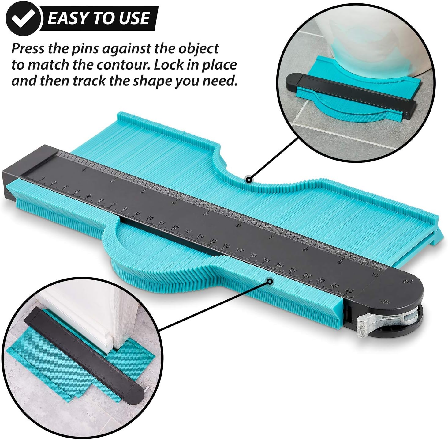 10 Inch Contour Gauge with Angle Ruler | Multi Tool Profile Duplicator ...