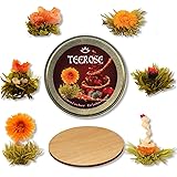 Creano Teeblumen Mix - Geschenkset ErblühTee mit Glaskanne 500ml ...