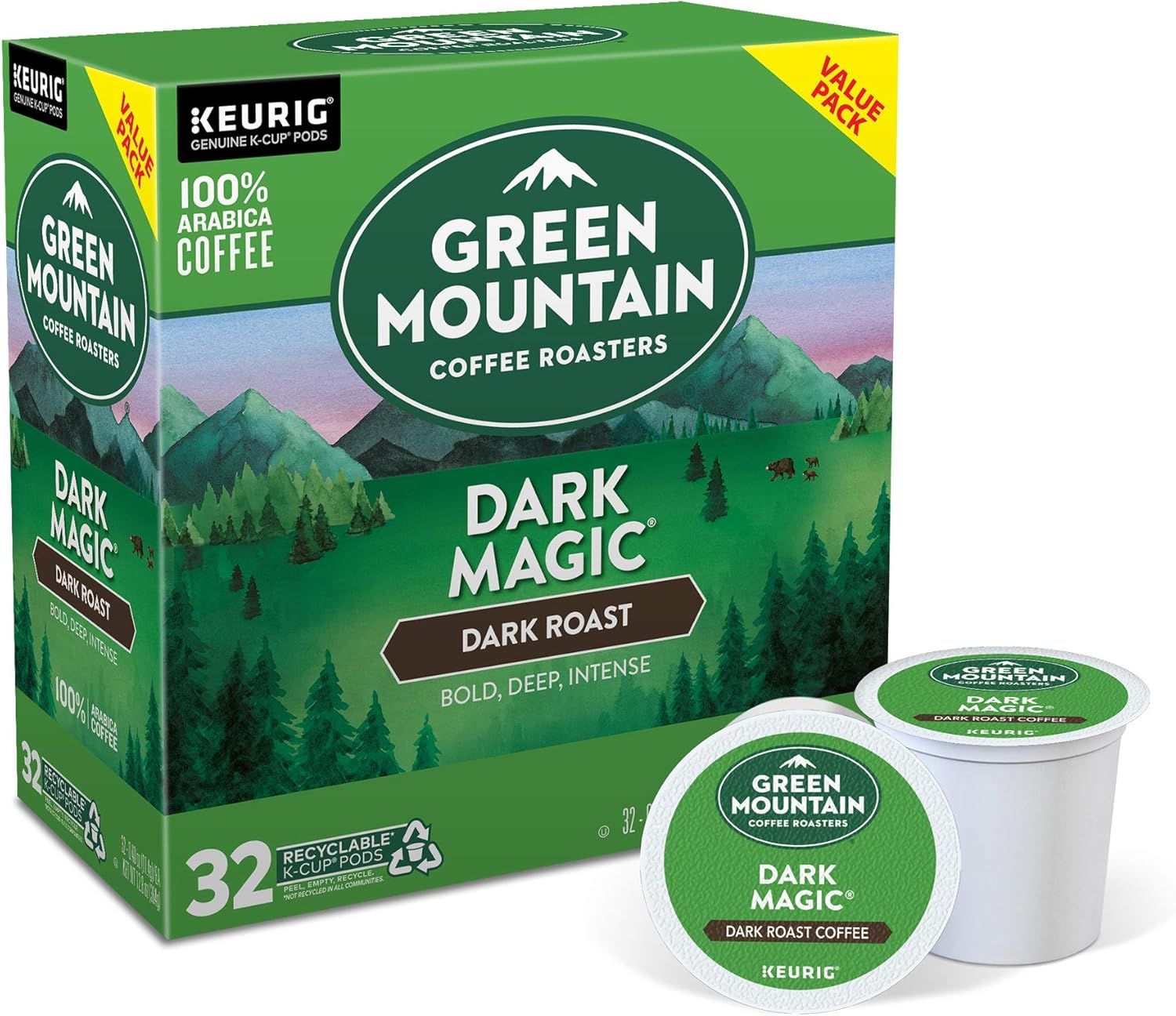 Green Mountain Coffee Roasters Dark Magic, Single-Serve Keurig K-Cup ...