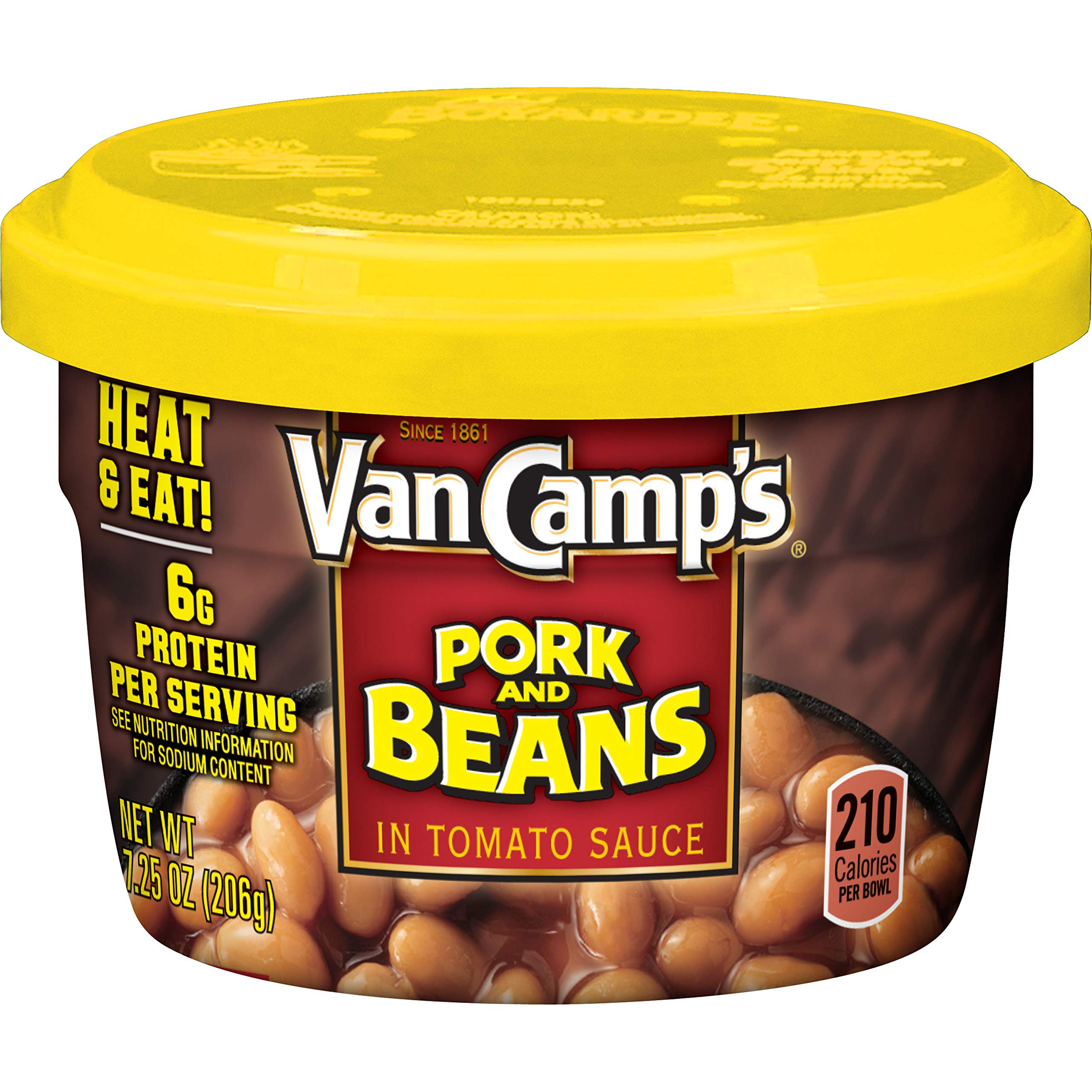 Van Camp's Pork & Beans Microwavable Cups, 7.25 oz(Pack of 12) for sale ...