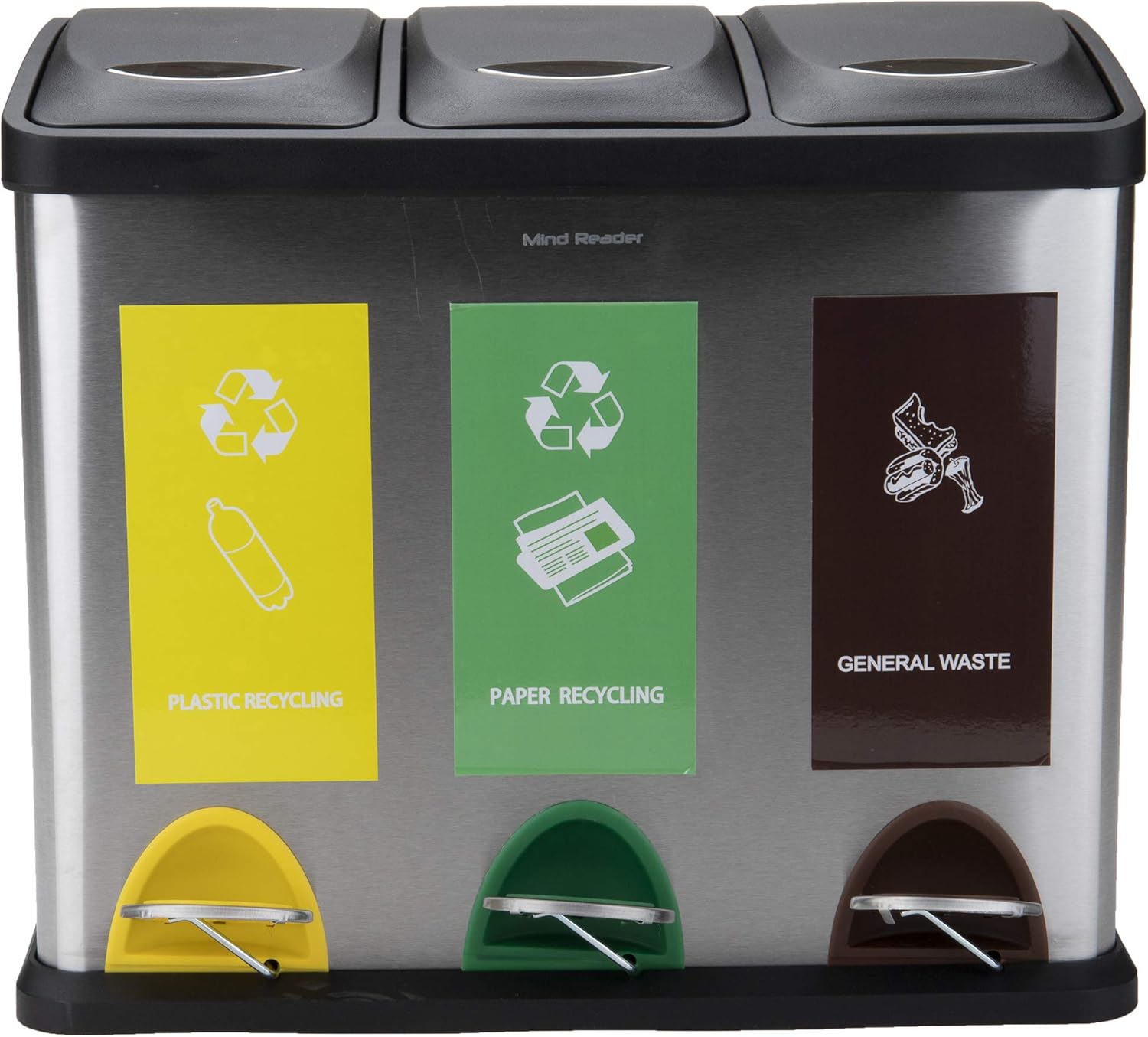 Mind Reader 3-Section Stainless Steel 24 Liter/ 6.5 Gallon, Metal ...