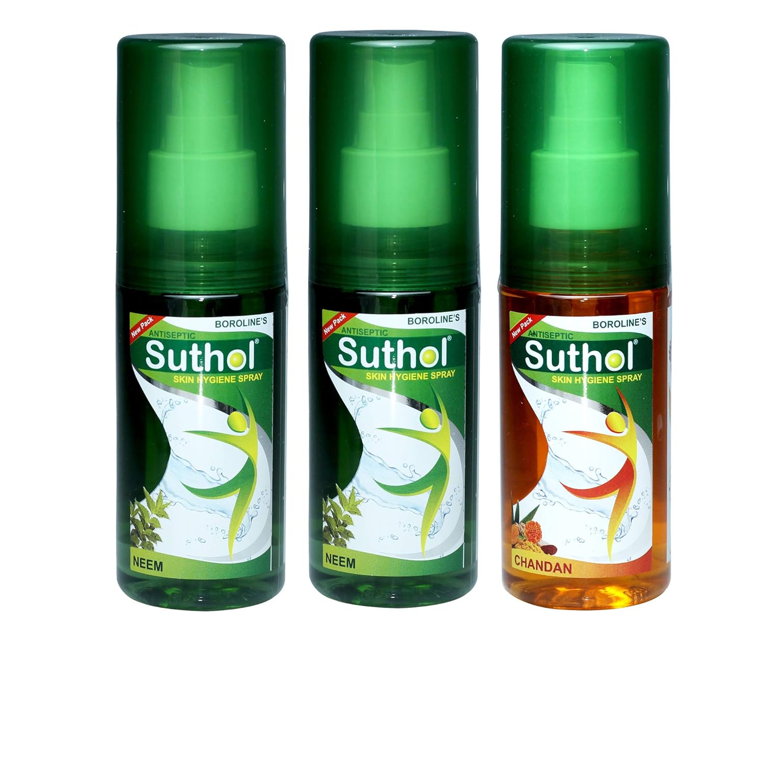 BOROLINE Suthol Chandan Spray 1X100ML Suthol Neem Spray 2X100ML Combo ...