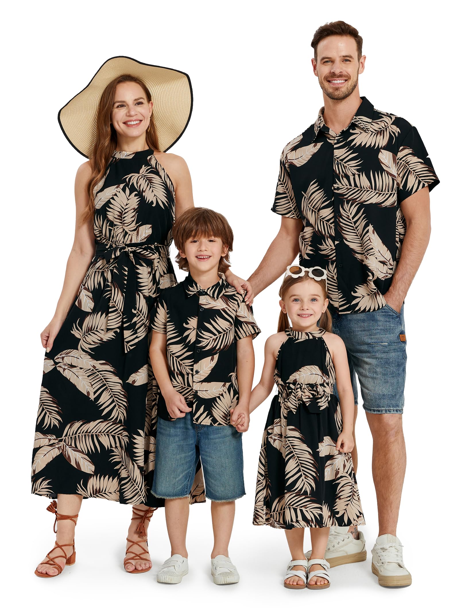 PATPAT Family Matching Hawaiian Outfits Mommy and Me Dresses Matching ...