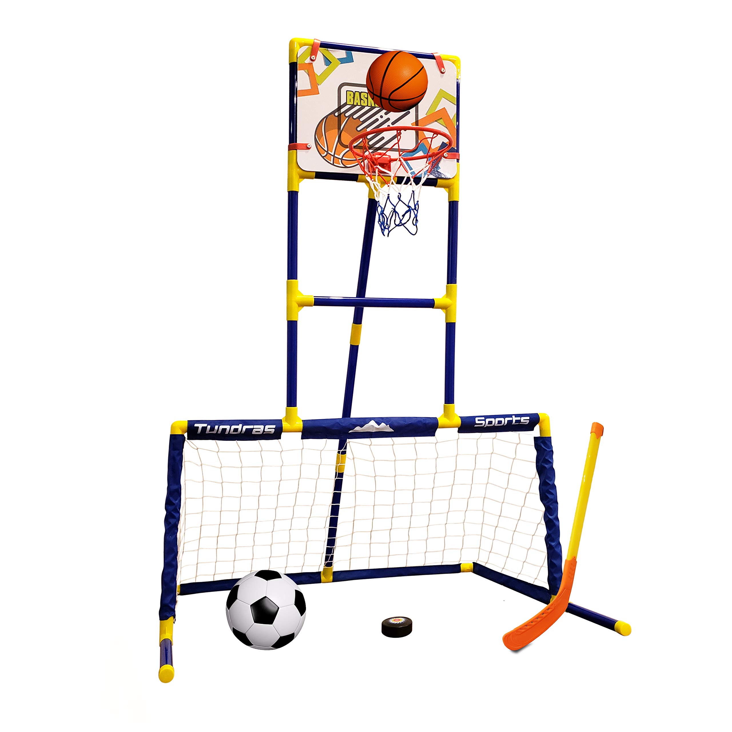 Kids Basketball Hoop Arcade Game, 3 in 1 Sports Center - Hockey, Soccer ...