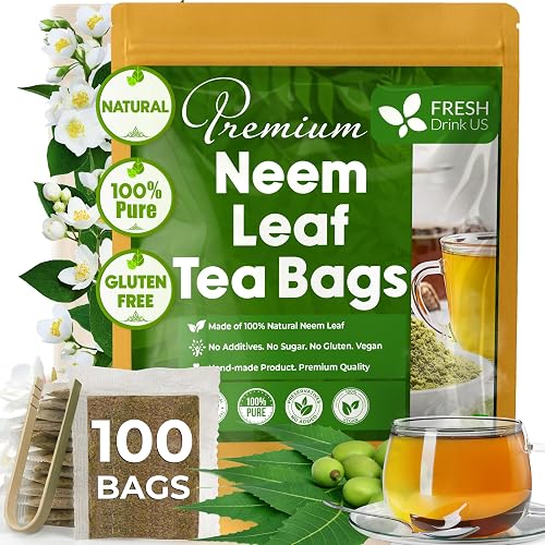 FreshDrinkUS, Premium 100 Neem Leaf Tea Bags, 100% Natural and Pure ...