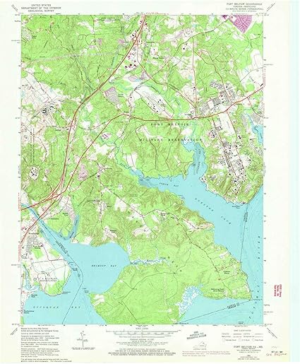 Amazon.com : YellowMaps Fort Belvoir VA topo map, 1:24000 Scale, 7.5 X ...
