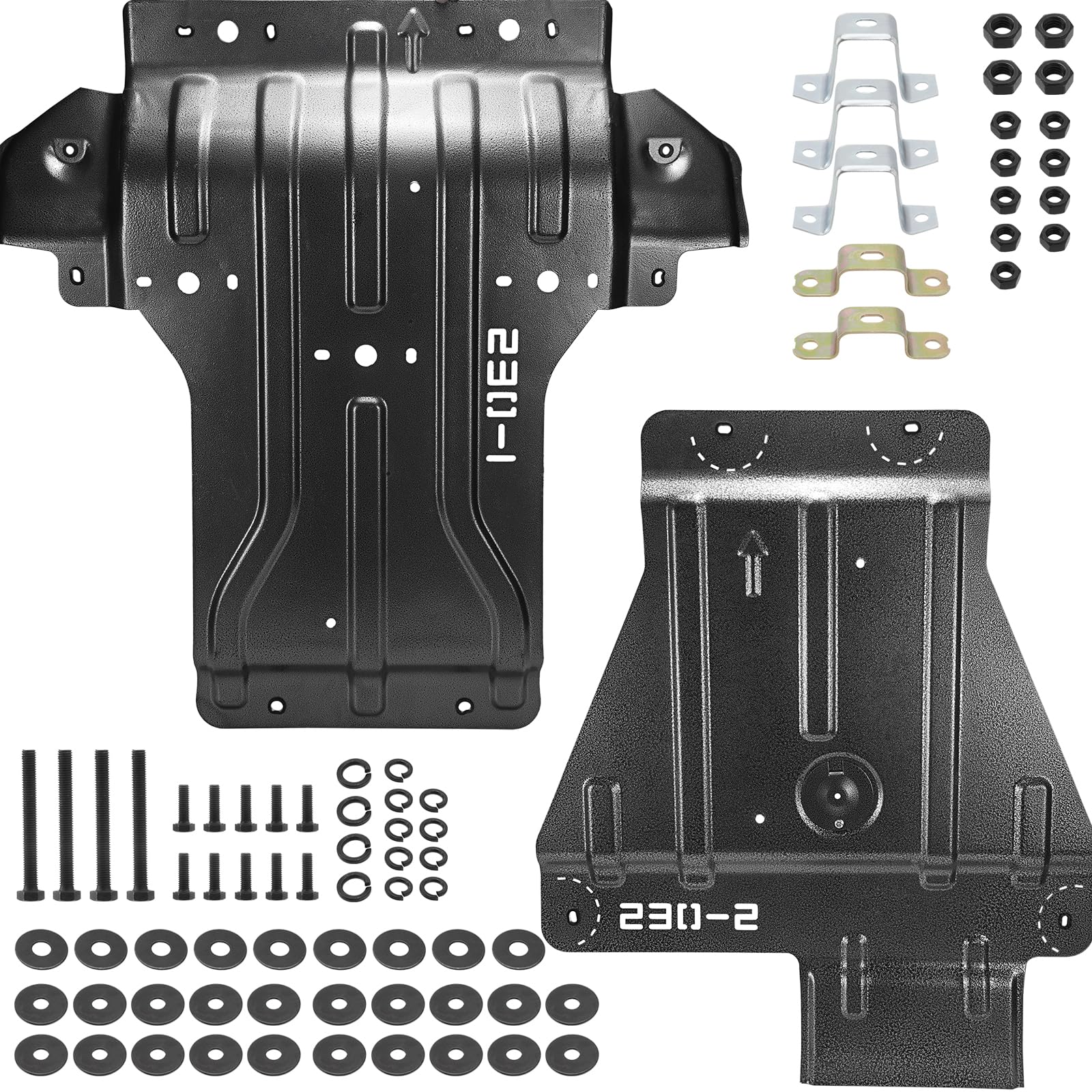 Racewill 2PCS Front and Rear Lower Engine Skid Plate Splash Shield ...