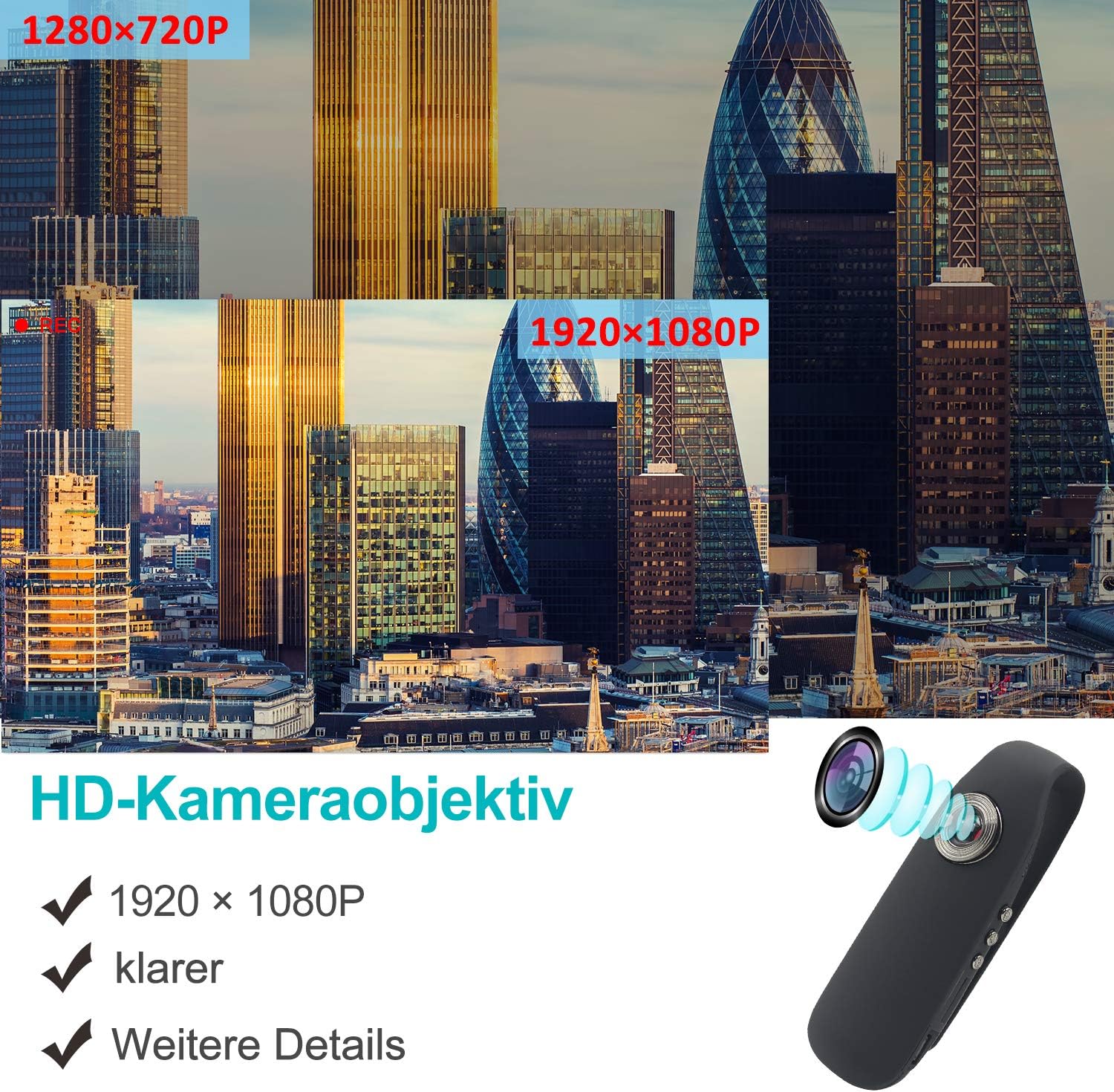 KAMREA Mini Spy Hidden Camera, Full HD 1080P Portable Pocket Clip ...