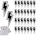 Amazon.com: Iron On Black Lightning Bolt Patch - 30Pcs DIY Embroidered ...