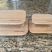 Amazon.com: Bambooware Glass Tupperware with Lids | Non Plastic Storage ...