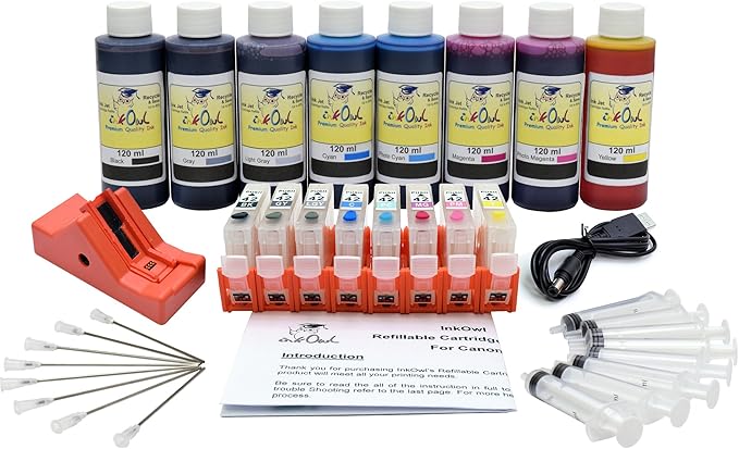 InkOwl Complete Refilling System for use in Canon PRO-100 Printers (CLI ...