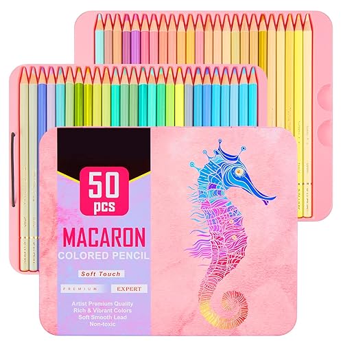 Limous Pastel Pencils, 50 Pastel Colored Pencils with Vibrant Color ...