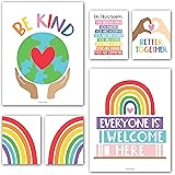 Amazon.com: 6 Rainbow Poster Diversity Posters for Classroom Decor for ...