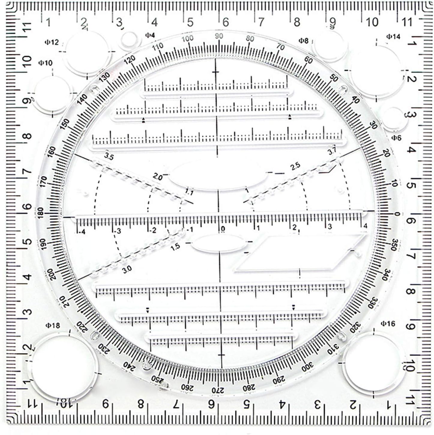 Cutogain Rulers,Stationery,Multifunctional Drawing Ruler Multipurpose ...