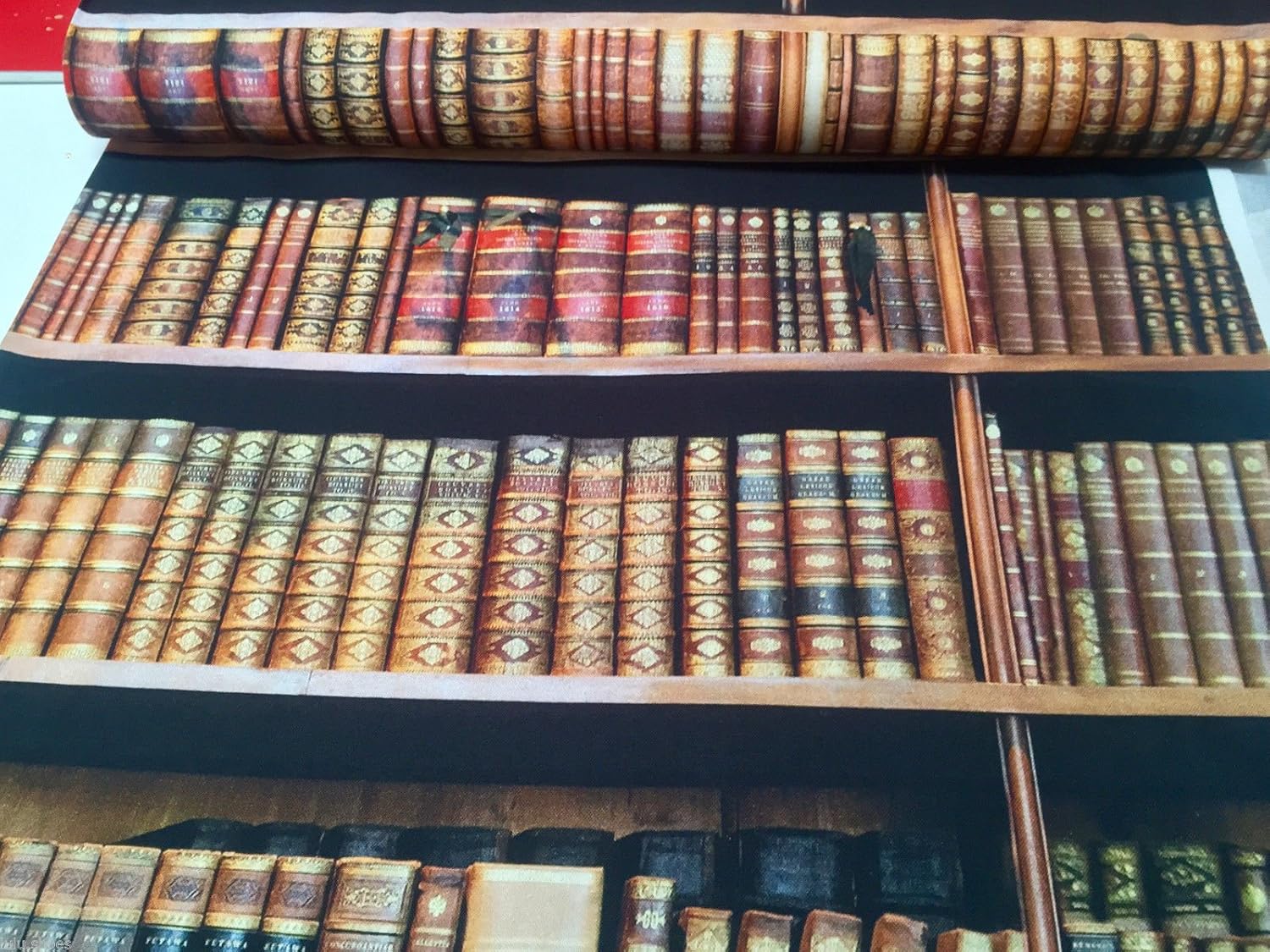 BOOKSHELF BOOK Fabric Curtain Upholstery Cotton Material Digital Print ...