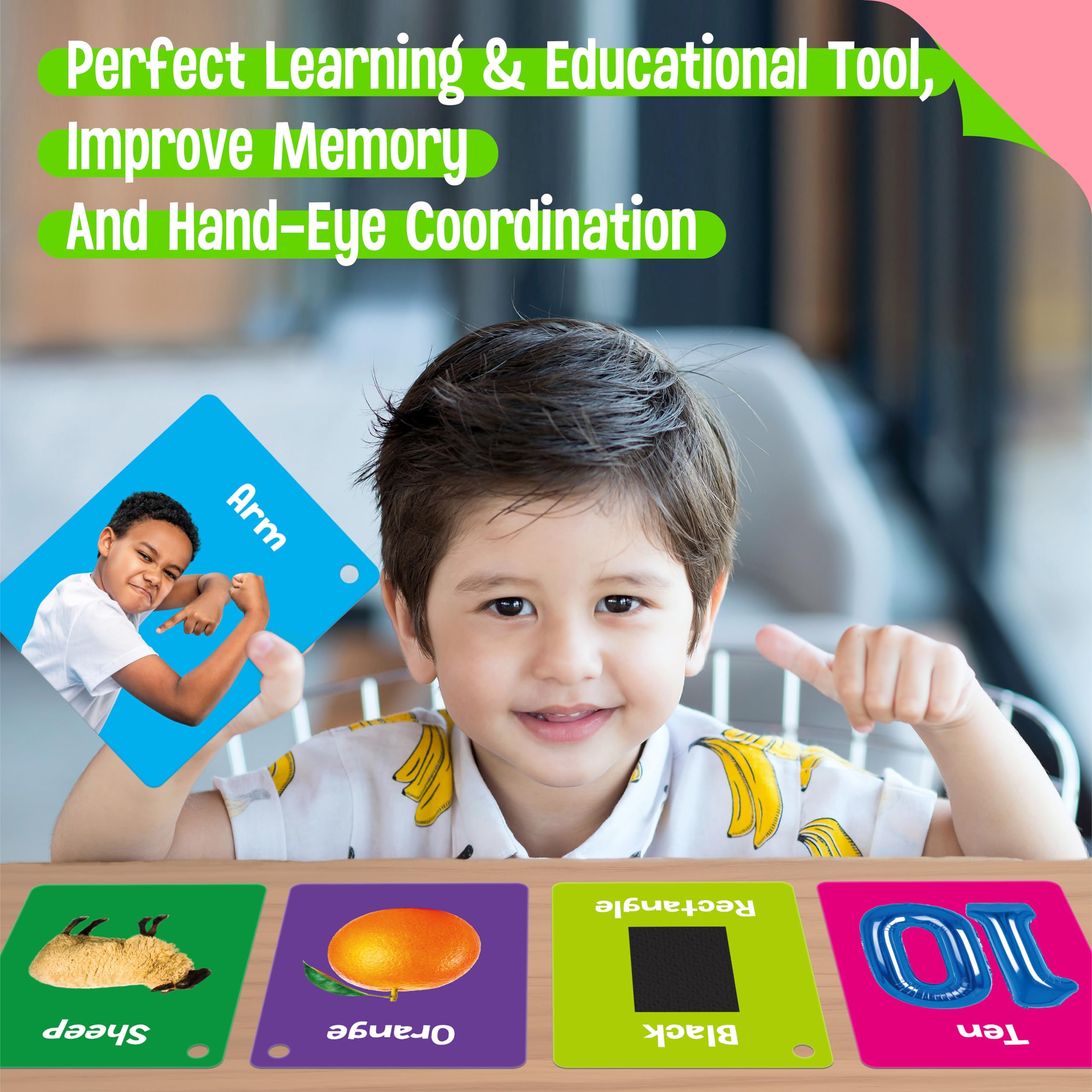 50 PCS Early Learning Flashcards, 7 In 1 Double Sided Cards- Alphabet ...