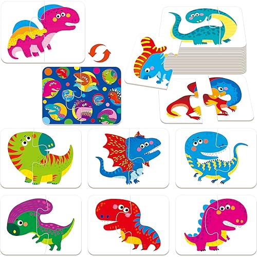 48 Dinosaurs Matching Puzzles with Error-Correction, Self-Correcting ...