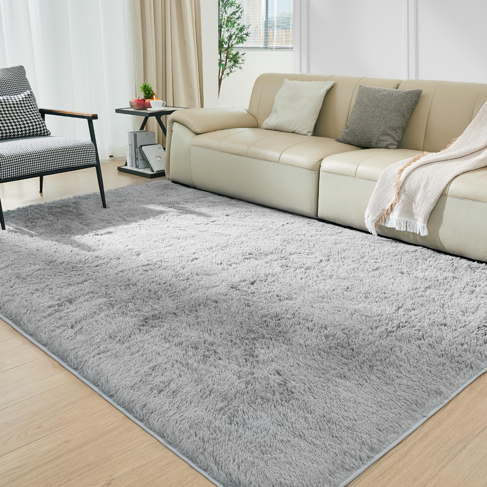 Ultra Soft Rug for Living Room, 4X5.8 Fluffy Shag Area Rug for Bedroom ...