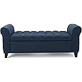 Amazon.com: Christopher Knight Home Keiko Fabric Armed Storage Bench ...