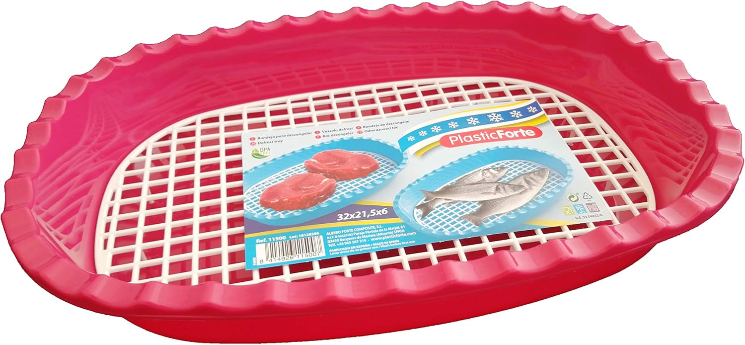 DAKE Food Defrosting Tray Plastic Container Fast Defrosting (Fuchsia ...