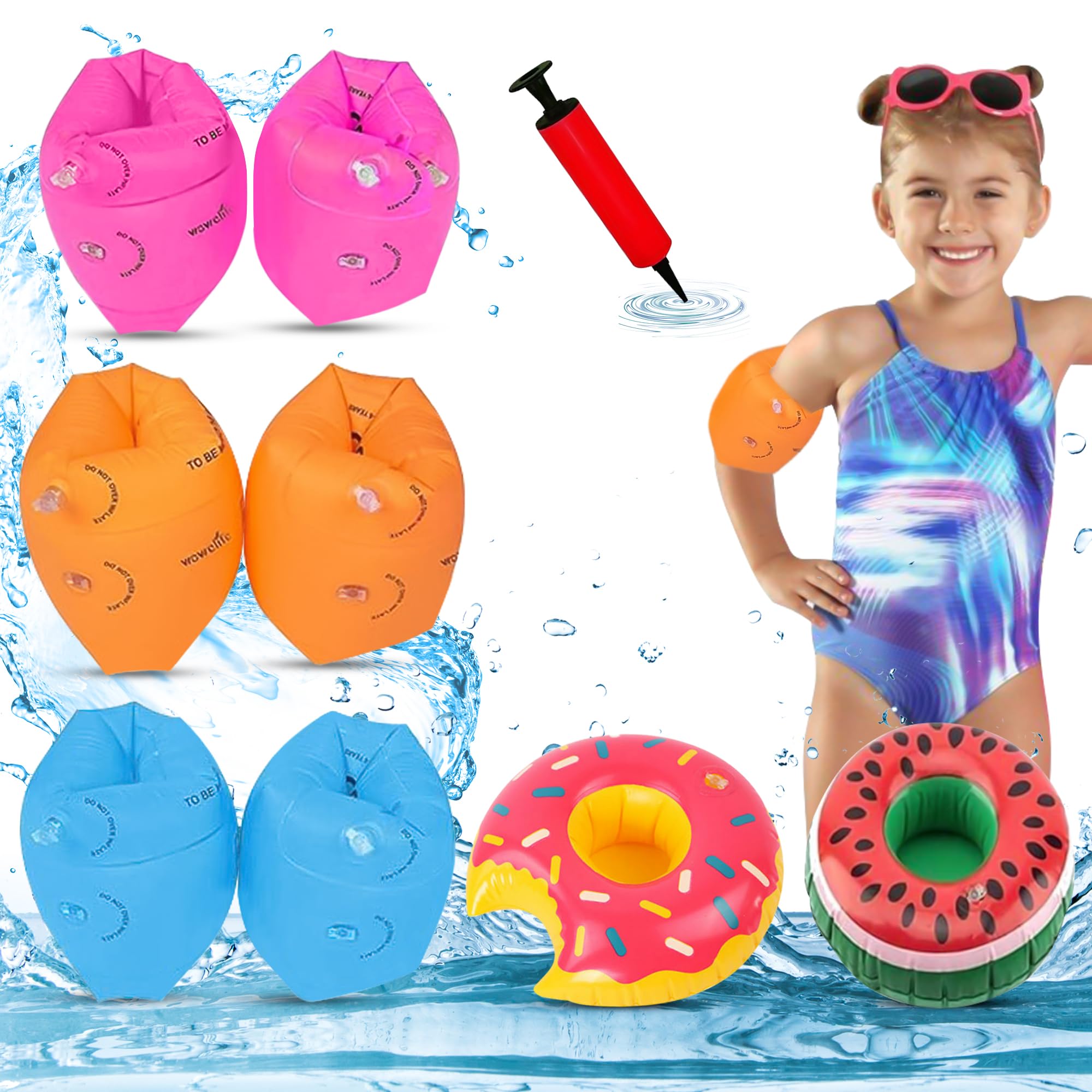 Mua Kids Arm Floaties - Inflatable Arm Bands for Pool with Pump & Cute ...