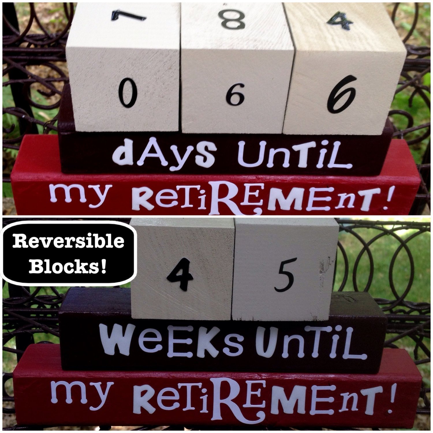 Amazon COUNTDOWN TO RETIREMENT Reversible And Interactive Wood 
