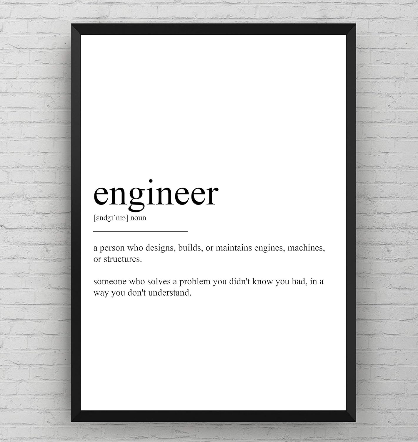 Engineer Definition Print Engineering Science Poster Gift Student ...