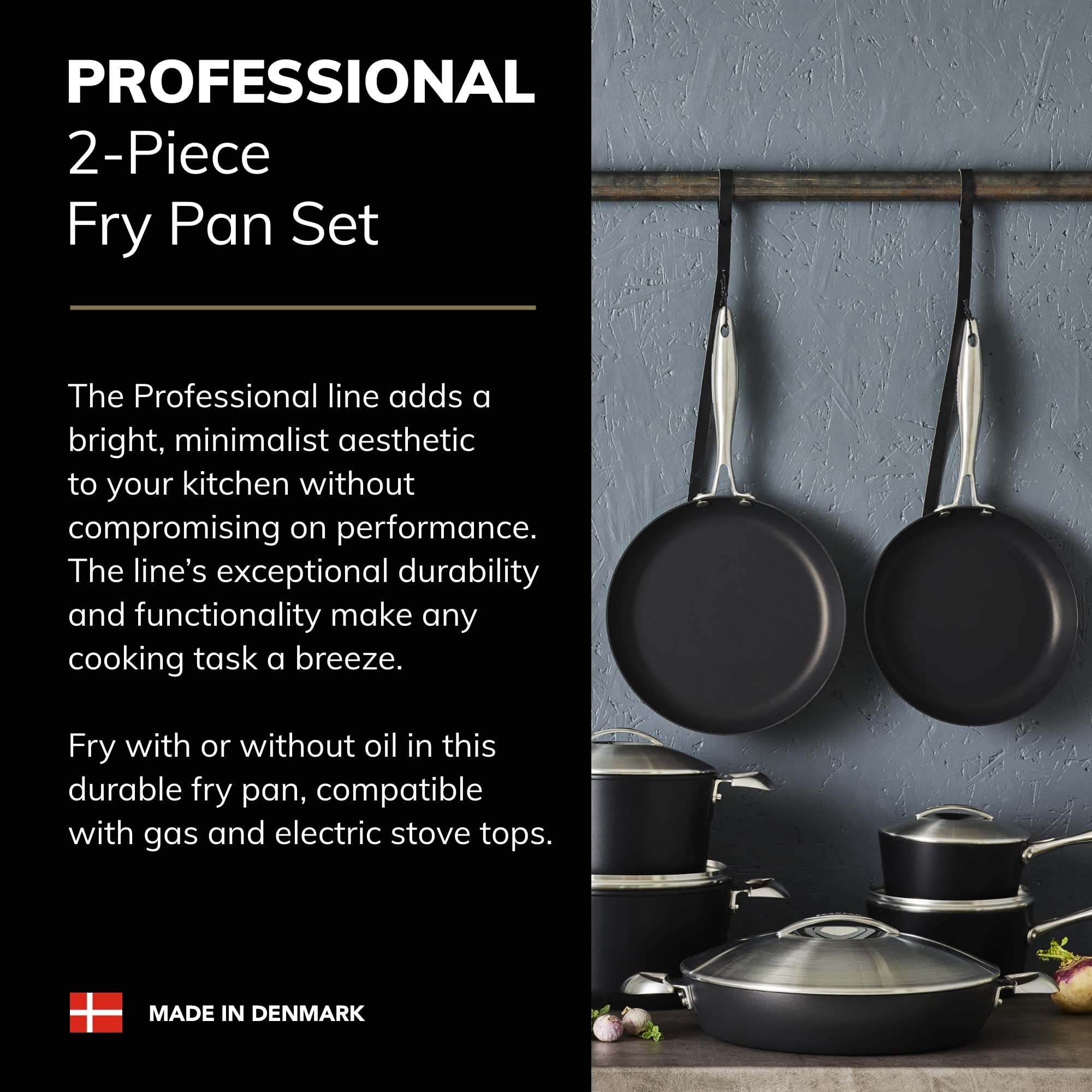 SCANPAN Professional Fry Pan Set - Includes 9.5” & 11” Fry Pans - Easy ...